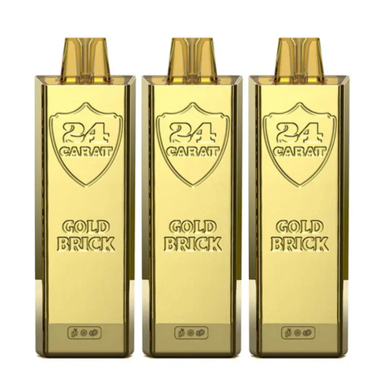 24 Carat Gold Brick 7000 Puffs Disposable Vape Device - Box Of 10 ...