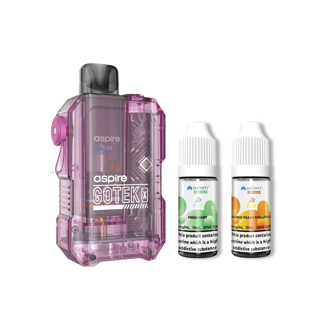 Aspire Gotek X Pod kit + Hayati- Pro Max Nic Salts – Vape Area UK
